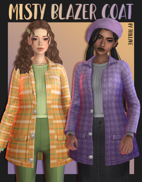 Misty Blazer Coat Trillyke - The Sims Guide