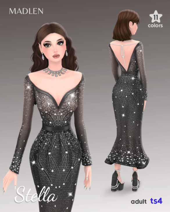 Stella Dress madlen - The Sims Guide